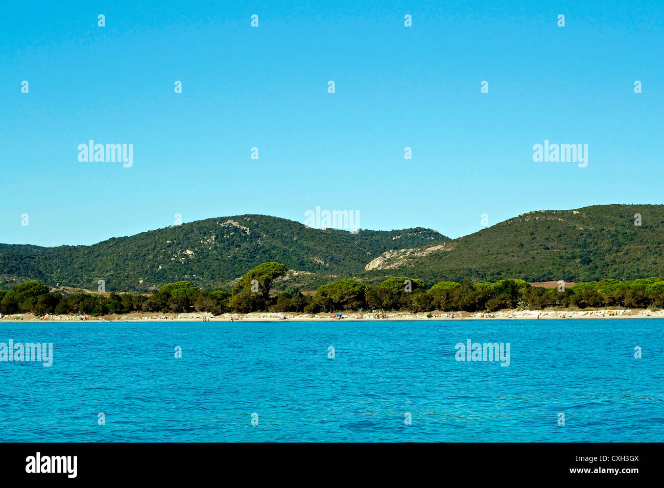 View of the beach from the sea side Stock Photo - Alamy