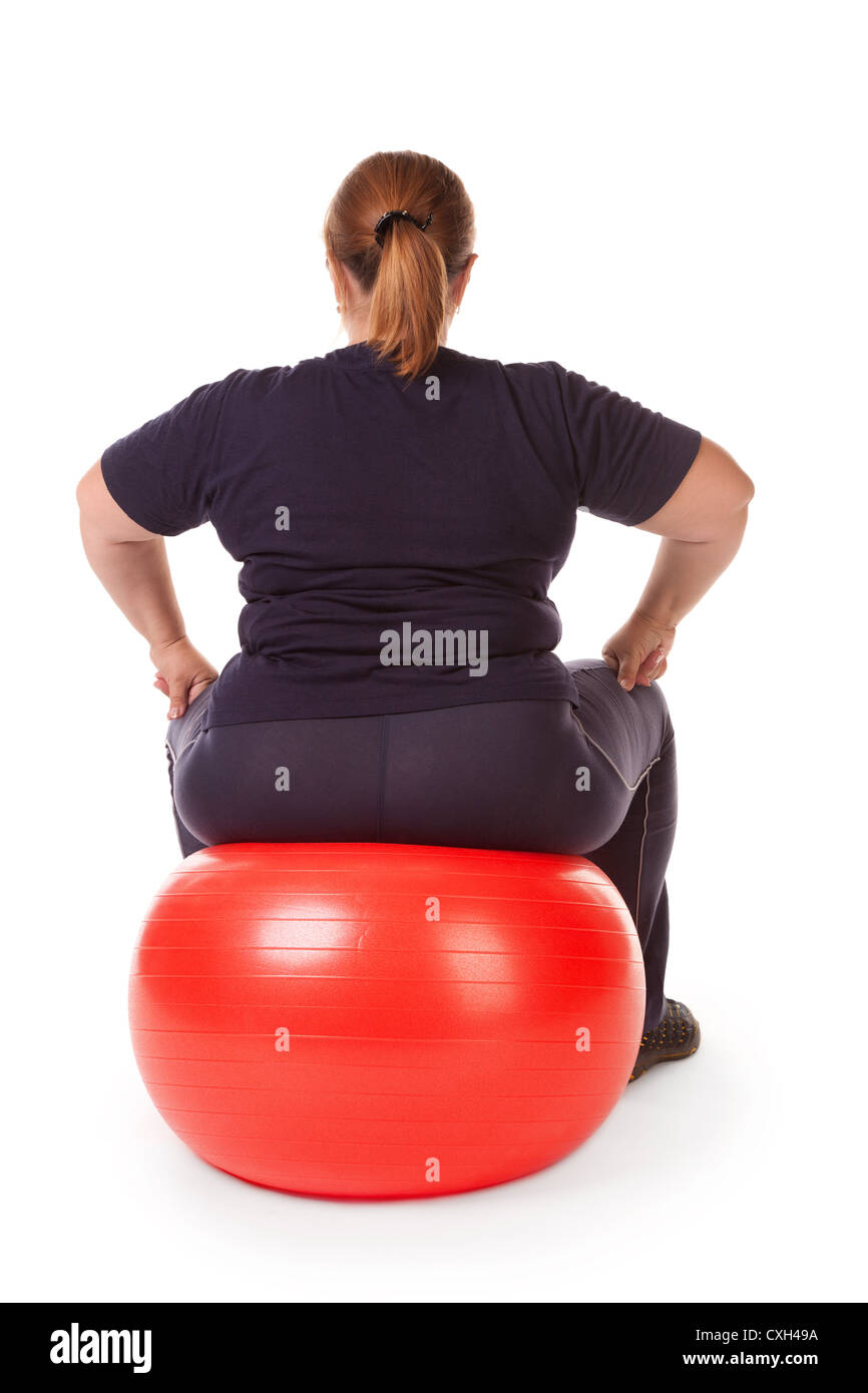 Obese woman exercise Cut Out Stock Images & Pictures - Alamy