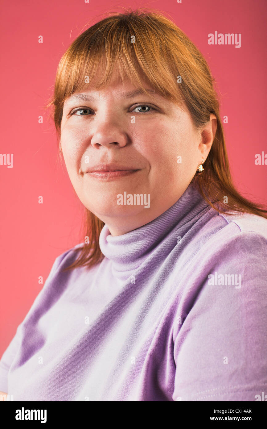 smiling fat woman Stock Photo - Alamy