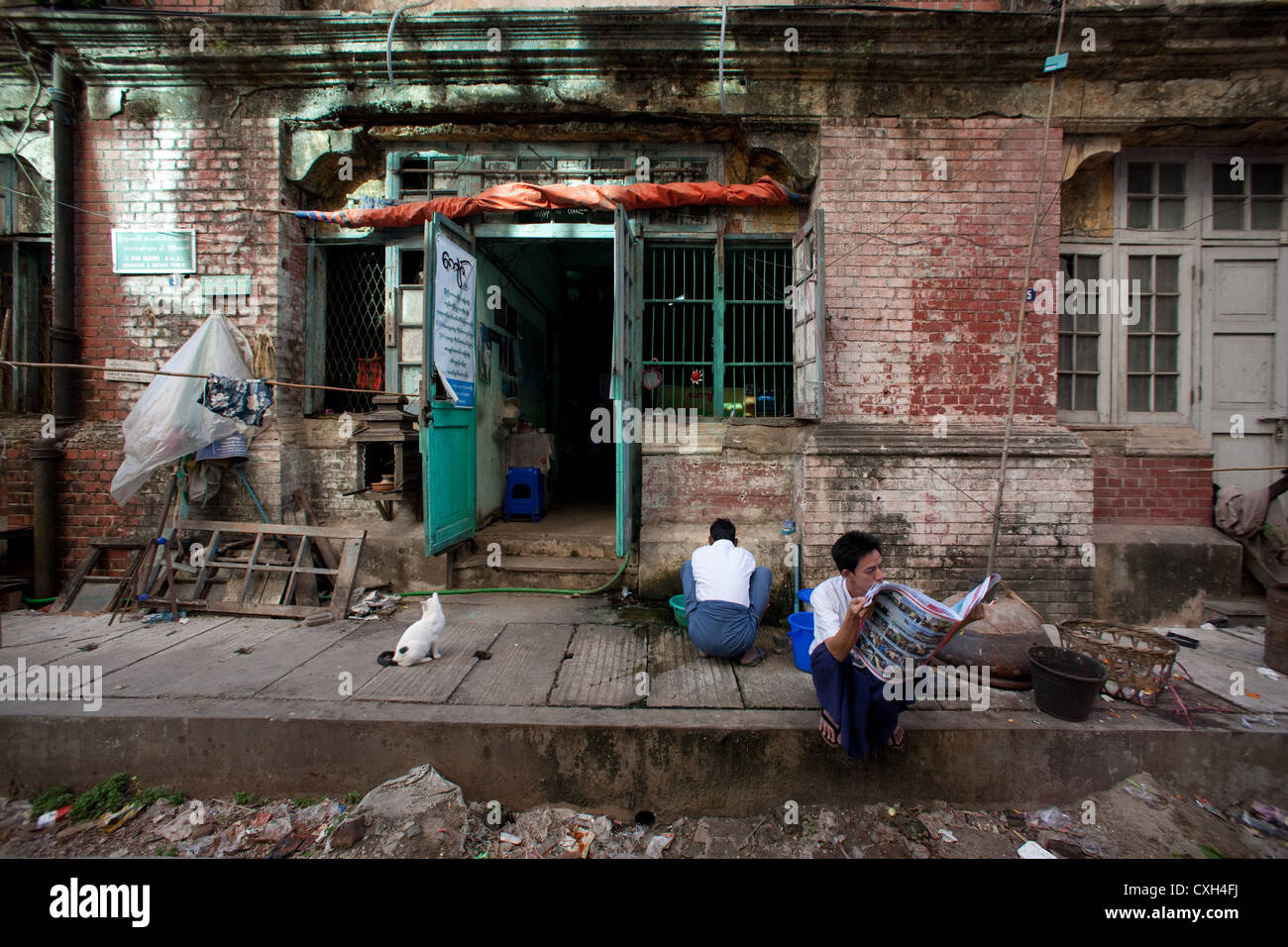 Life on the streets of Yangon Burma Myanmar Stock Photo - Alamy