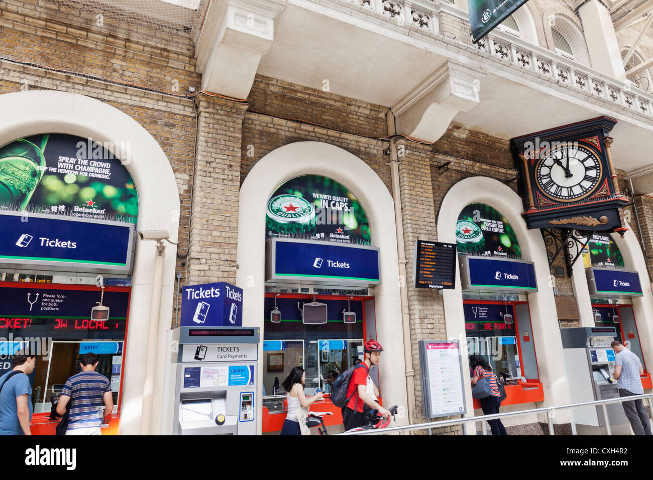 England, London, Charing Cross Train Station, Ticket Booth Stock Photo ...