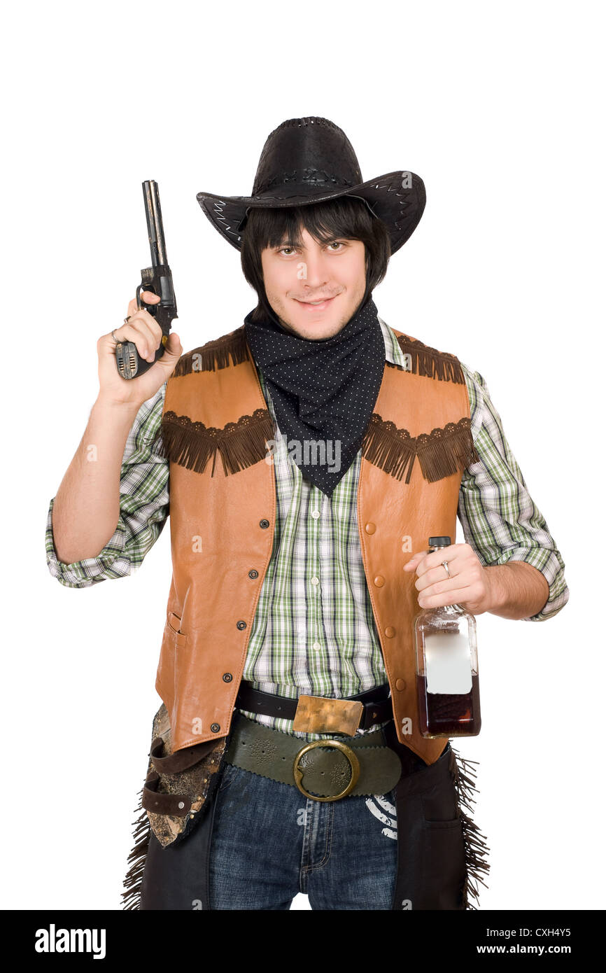 Portrait of smirking cowboy Stock Photo - Alamy