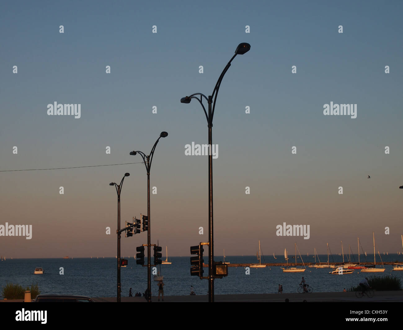 Row street lamps hi-res stock photography and images - Alamy