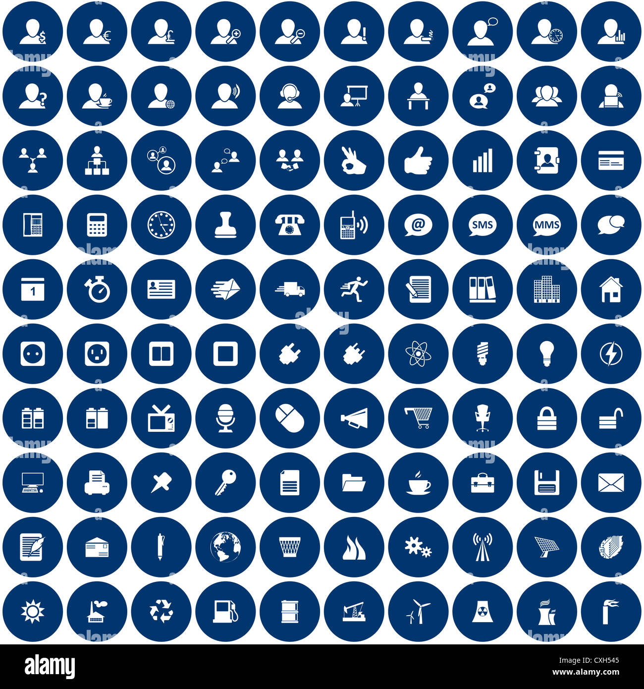 Business and office set of different vector web icons Stock Photo - Alamy