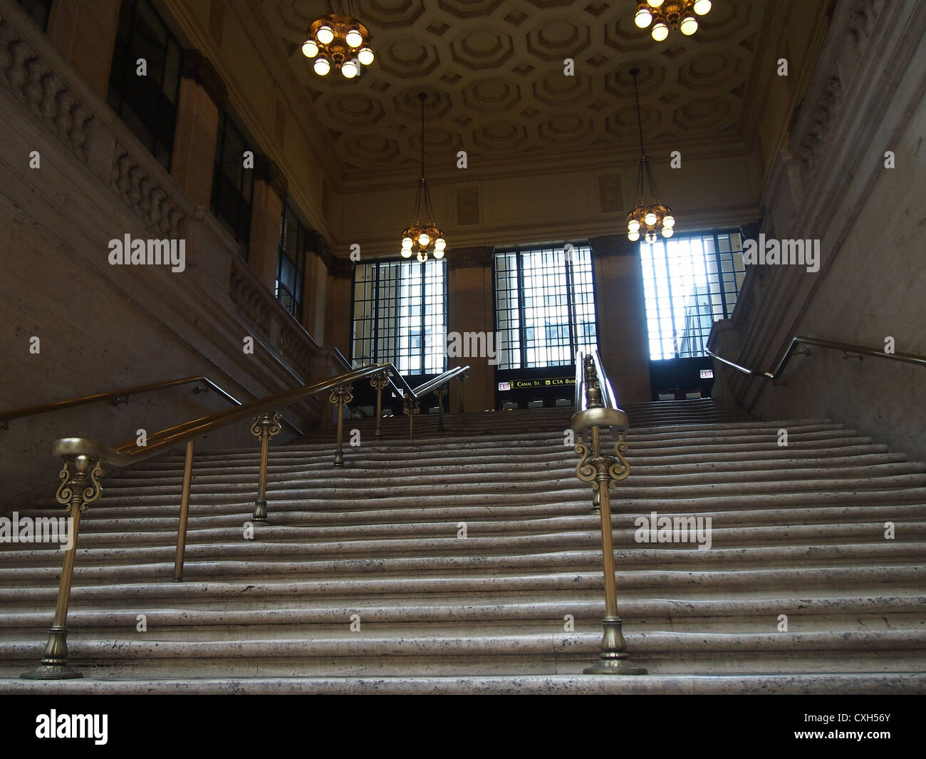 Interior View of Union Station, Chicago, Showing Staircase Used In The ...