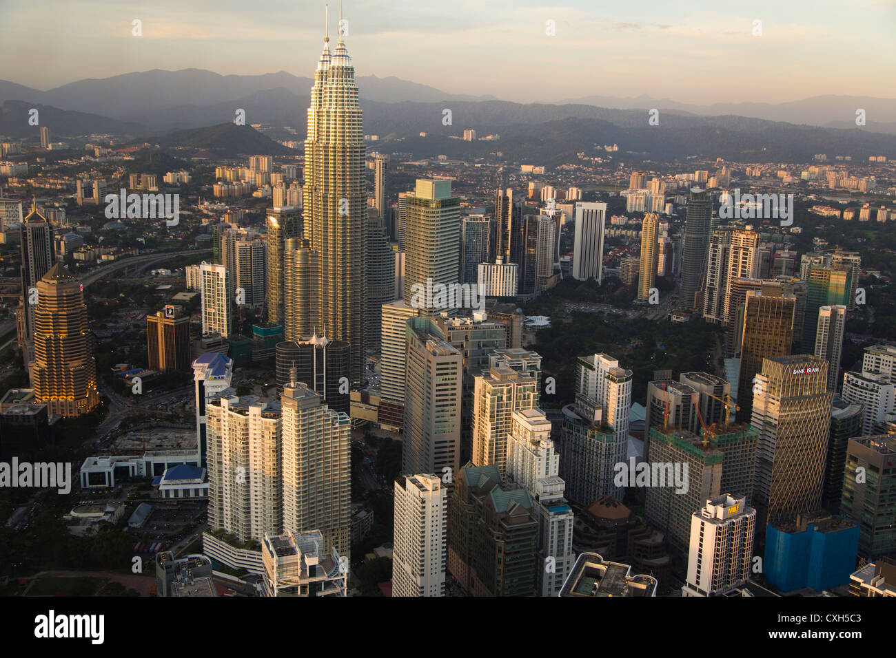 aerial view of Kuala Lumpur cityscape at dawn, Malaysia Stock Photo - Alamy