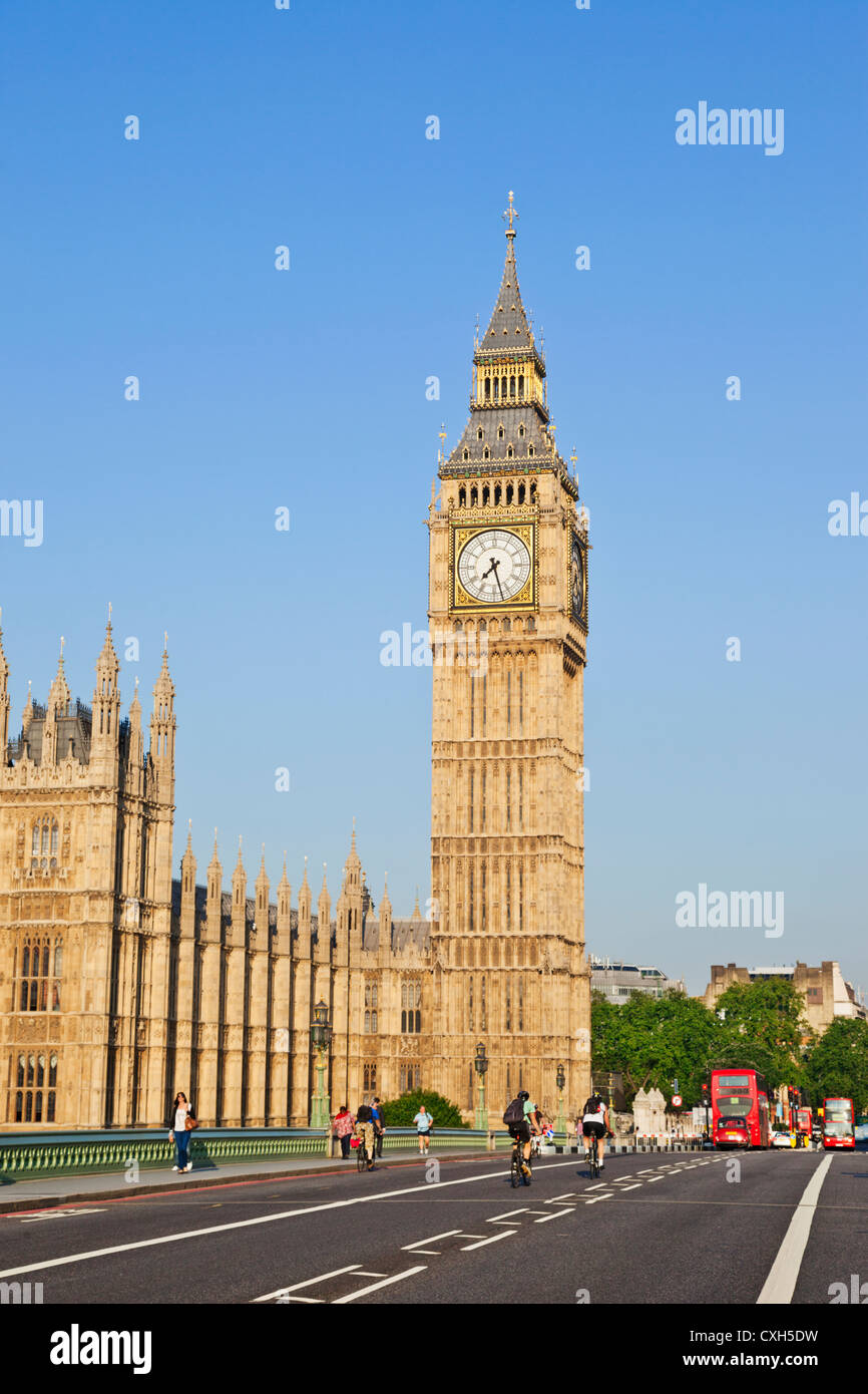 England, London, Westminster, Big Ben and Westminster Bridge Stock ...