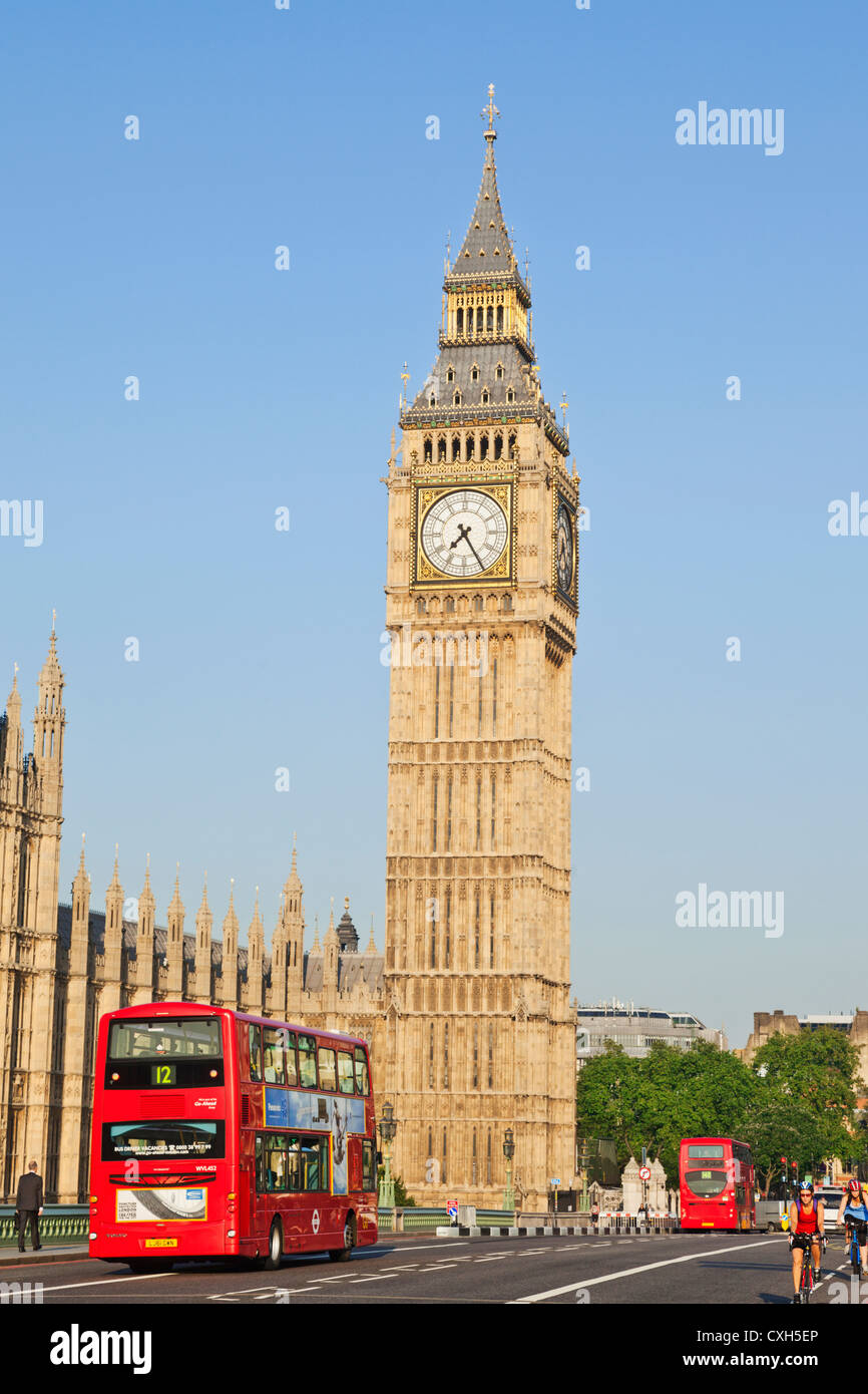 England, London, Westminster, Big Ben and Westminster Bridge Stock ...
