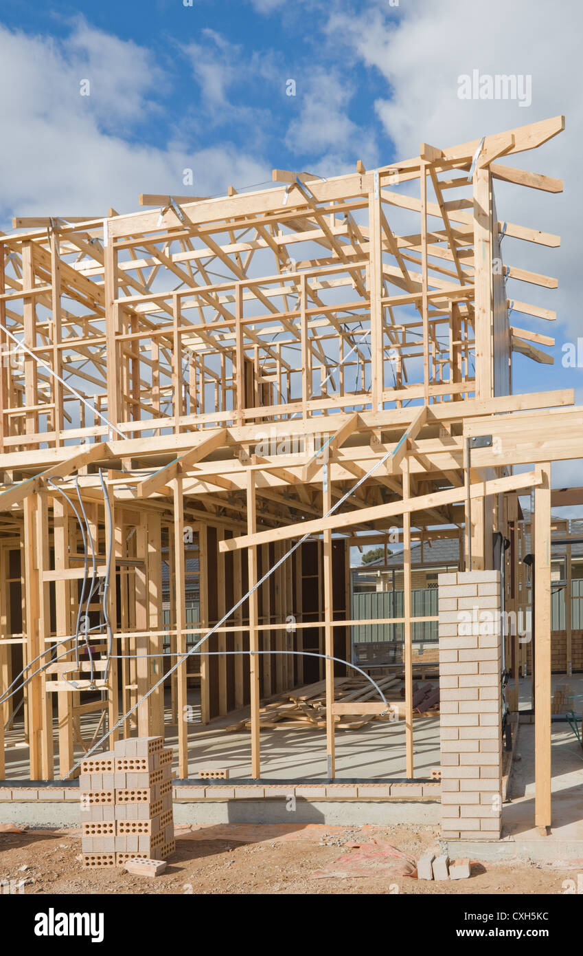 New home construction framing Stock Photo - Alamy