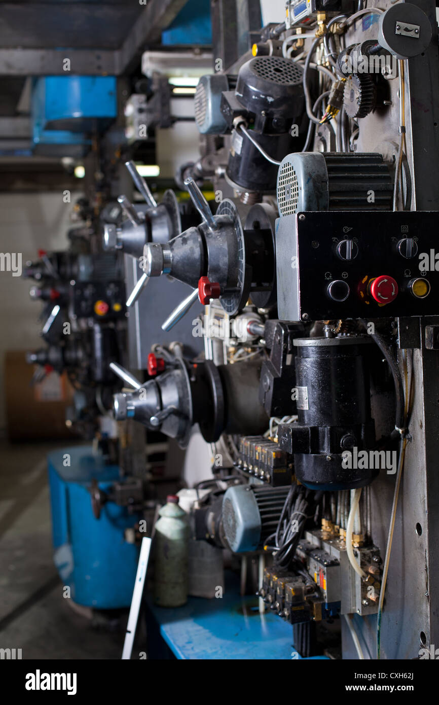 control panel of typography machine Stock Photo - Alamy