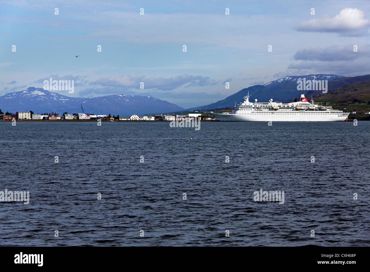Luxury cruise ship in the Port of Akureyri, Iceland Stock Photo - Alamy