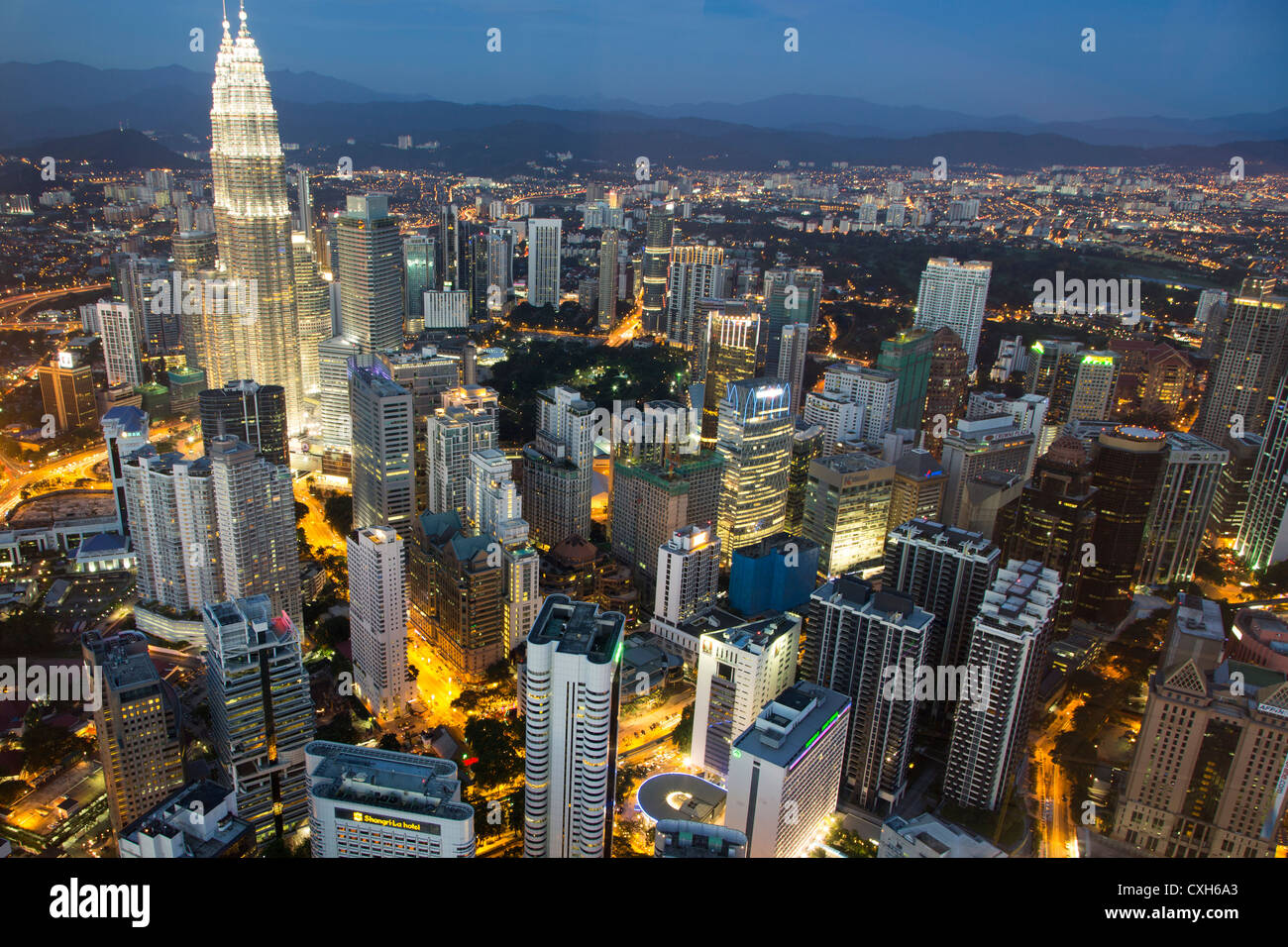aerial view of Kuala Lumpur cityscape at dawn, Malaysia Stock Photo - Alamy
