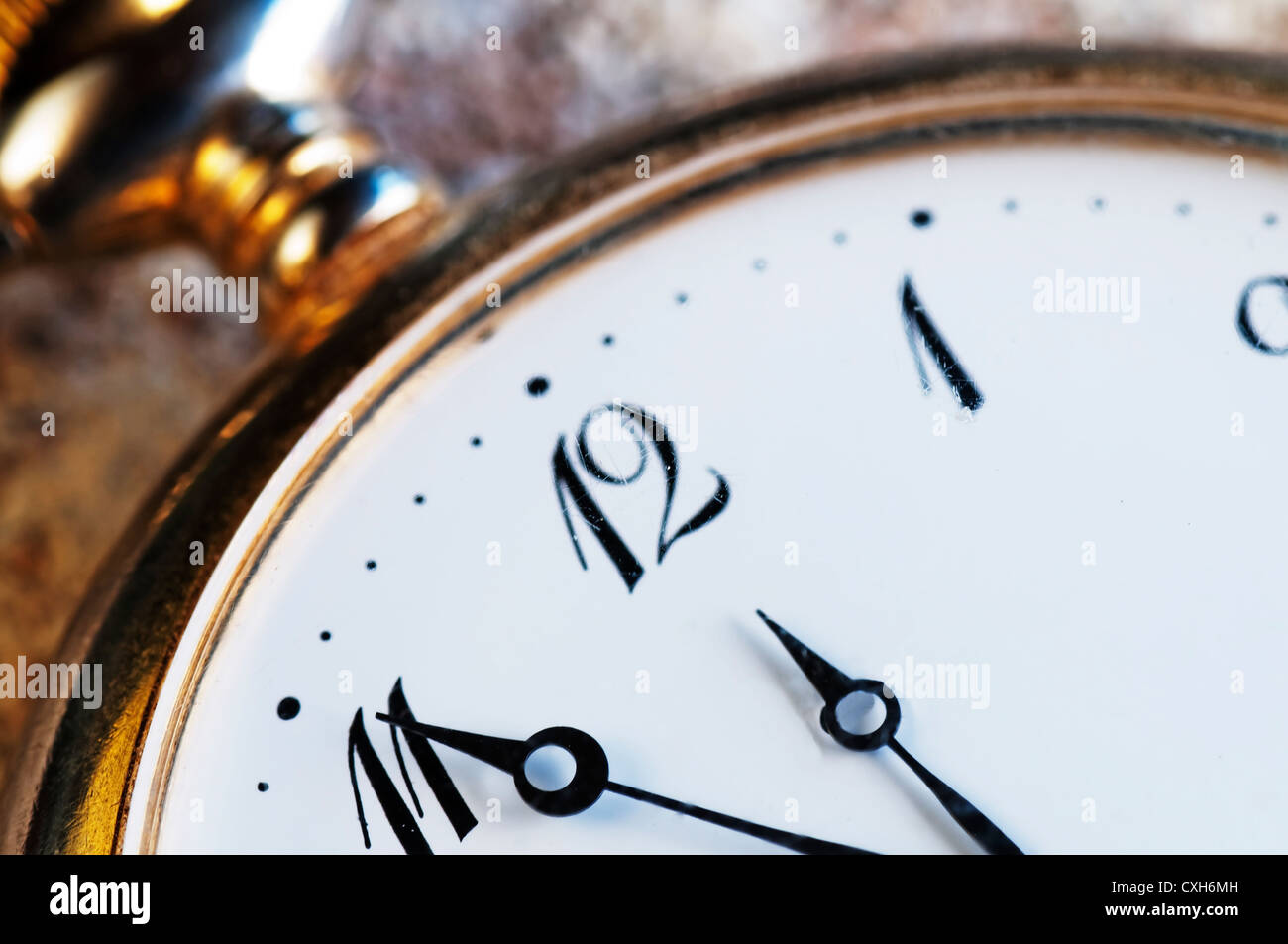time is running 5 before 12 Stock Photo - Alamy
