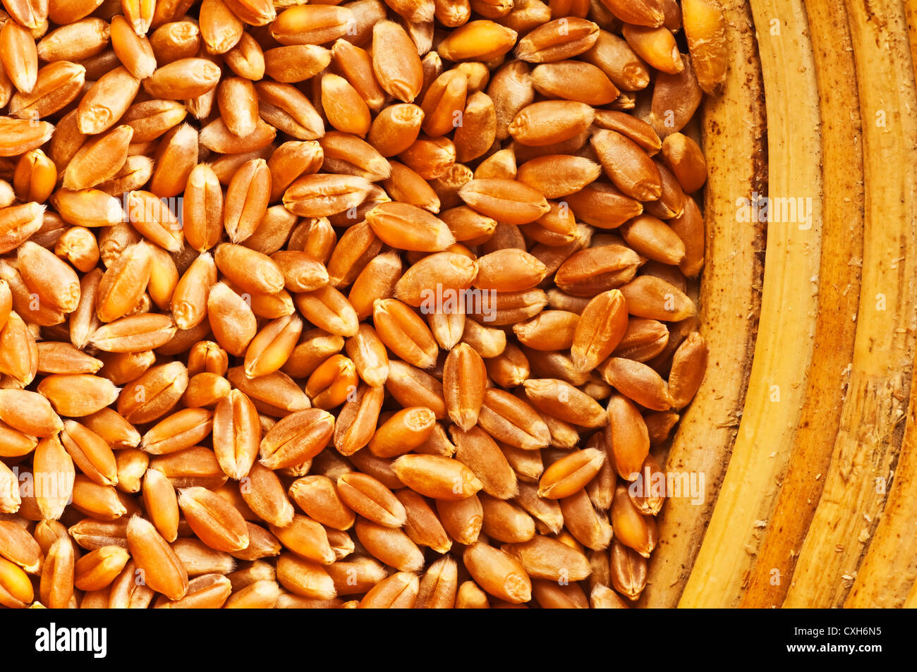 wheat in a basket Stock Photo - Alamy