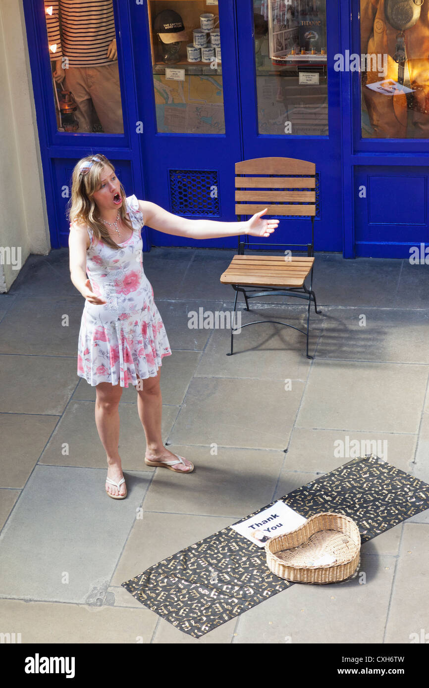Busker woman singing busking hi-res stock photography and images - Alamy