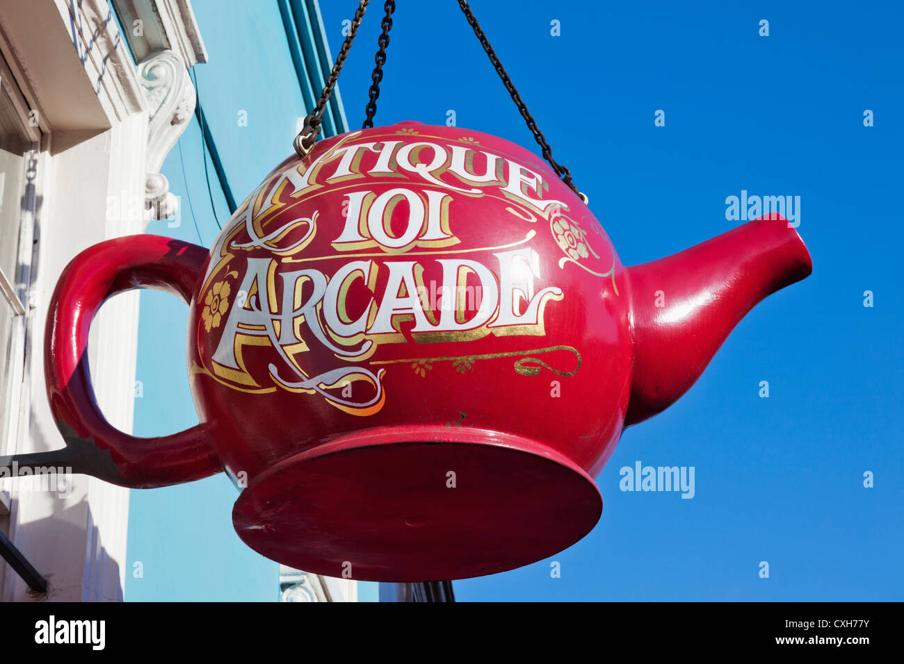 England, London, Nottinghill, Portobello Road, Giant Teapot Advertising ...