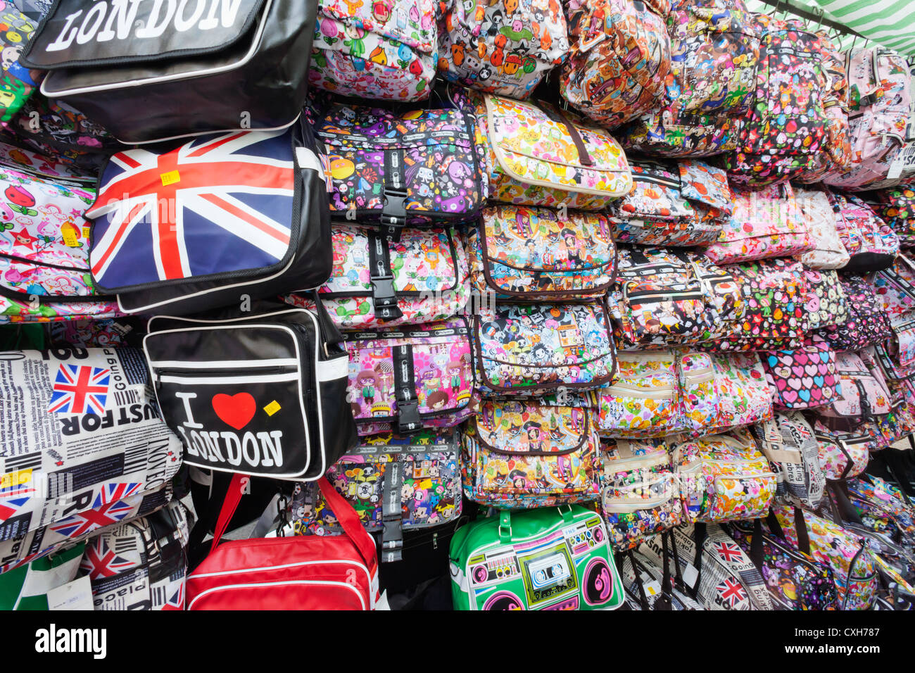 England, London, Notting hill, Portobello Road, Bag Stall Stock Photo ...