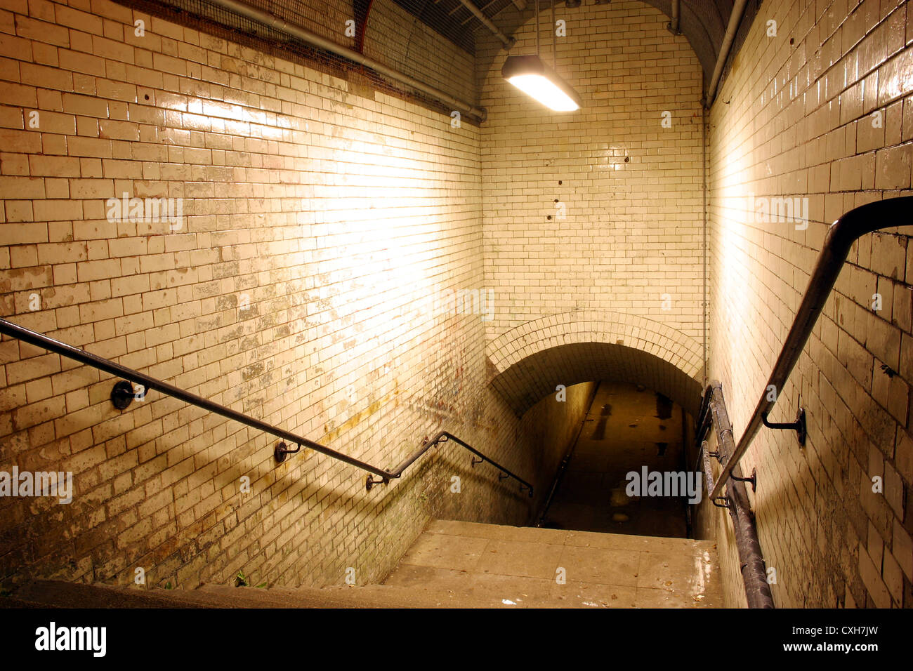 Victorian tiled subway, Faversham Station, Kent, England, UK Stock ...