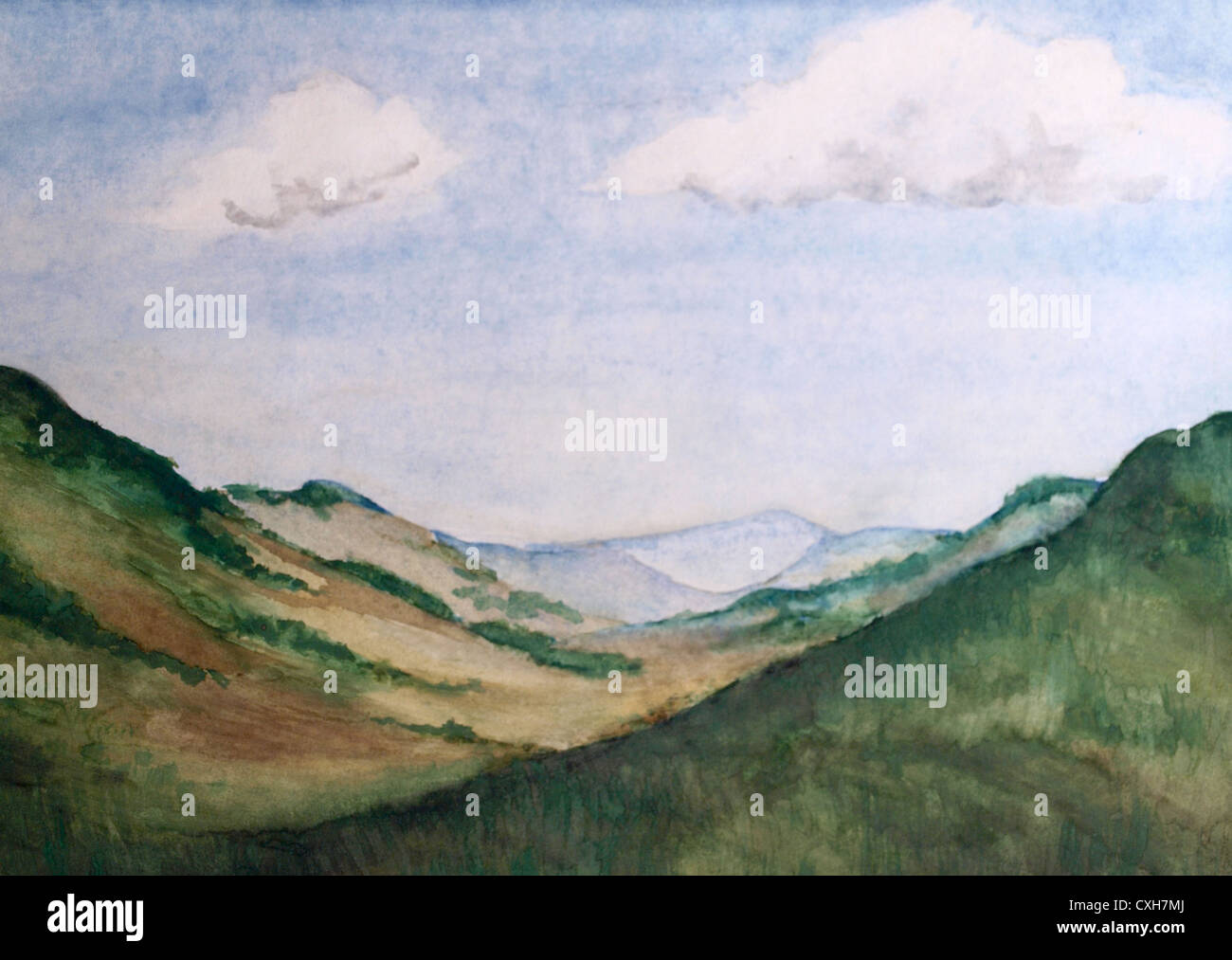 landscape, dale, spring day, blue sky, valley, spring valley, green ...