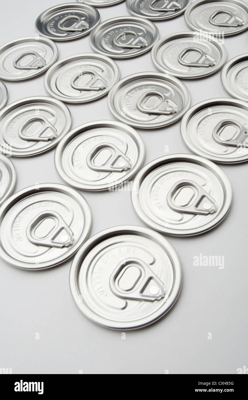 Tin can pull tabs Stock Photo - Alamy