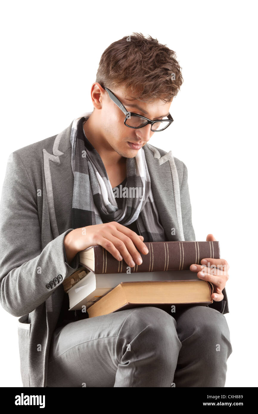 Handsome young man studying Stock Photo - Alamy Handsome young man studying Stock Photo - Alamy