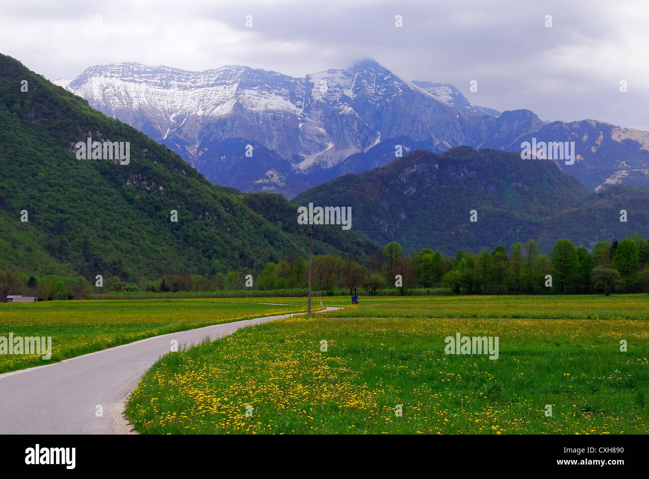 Slovenia : Mount Krn seen from Robic village. Mount Krn was the scene ...