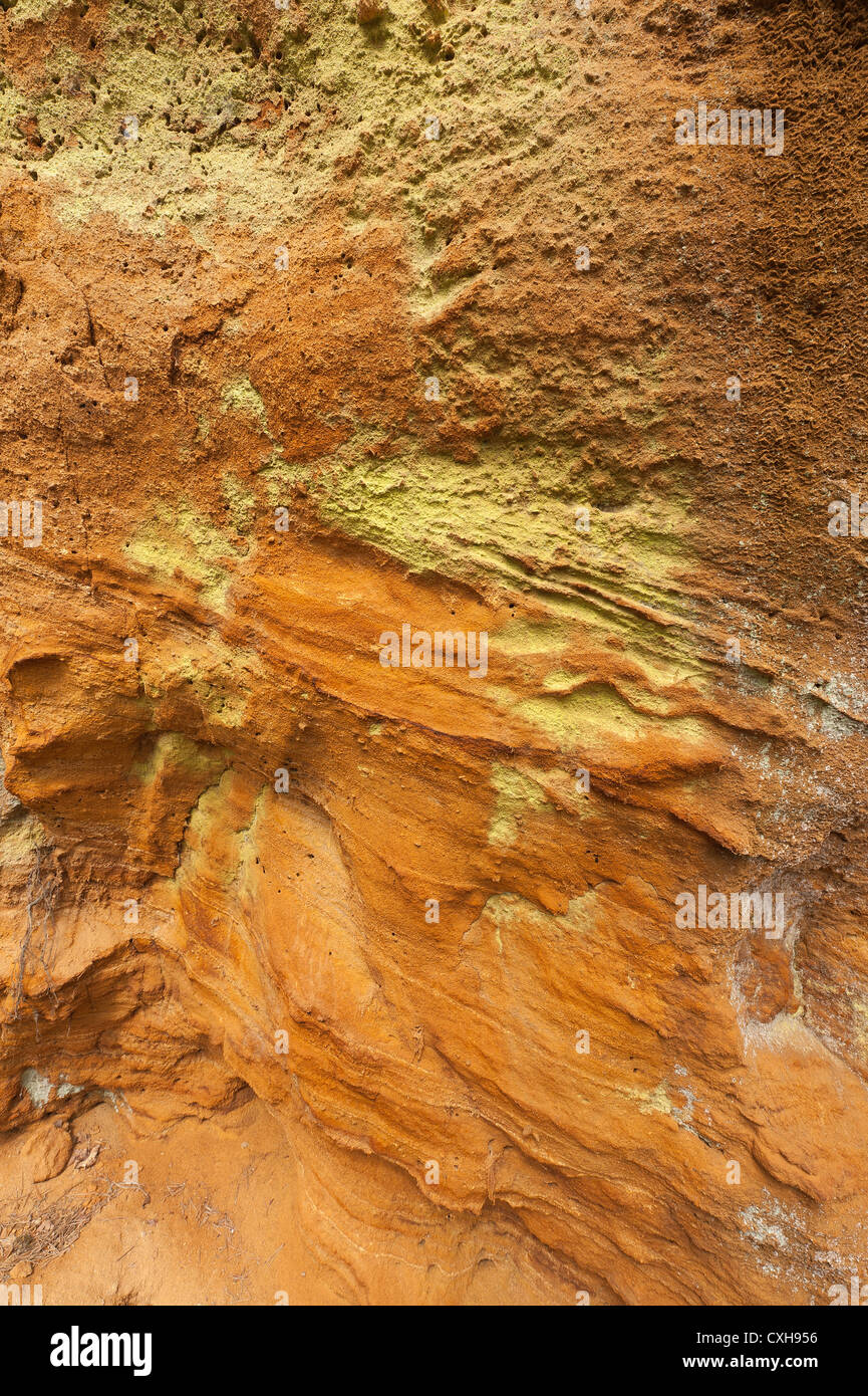 Greensand Ridge sandstone deposits as differing layers and rich orange ...