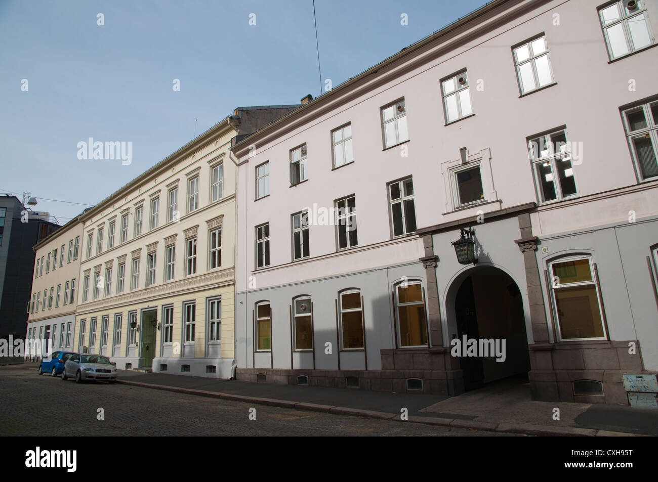 Fredensborgveien residential street Hammersborg district Oslo Norway ...