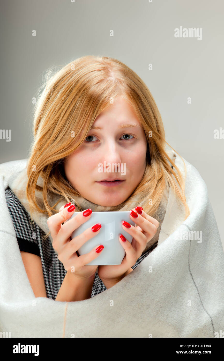 young ill woman Stock Photo - Alamy