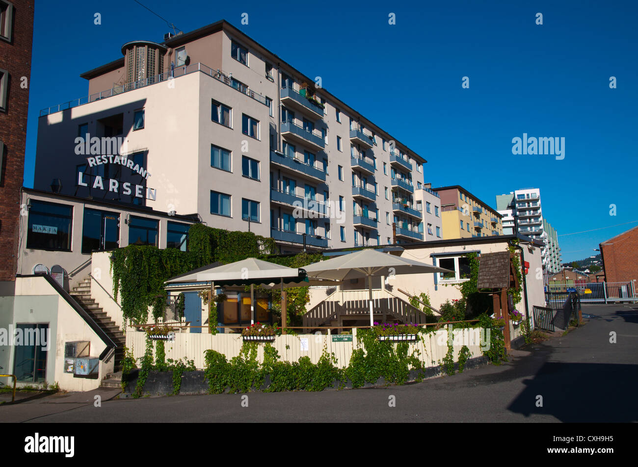 Restaurant Larsen and residential buildings Majorstuen district Oslo ...