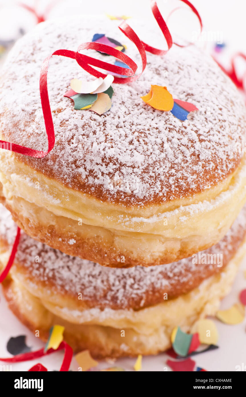 Krapfen with confetti as closeup Stock Photo - Alamy