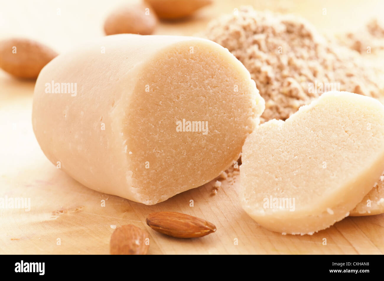 Marzipan bread with almonds Stock Photo - Alamy