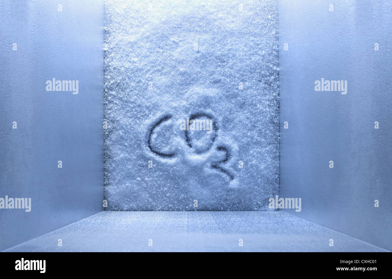 CO2 is written on ice in freezer Stock Photo - Alamy