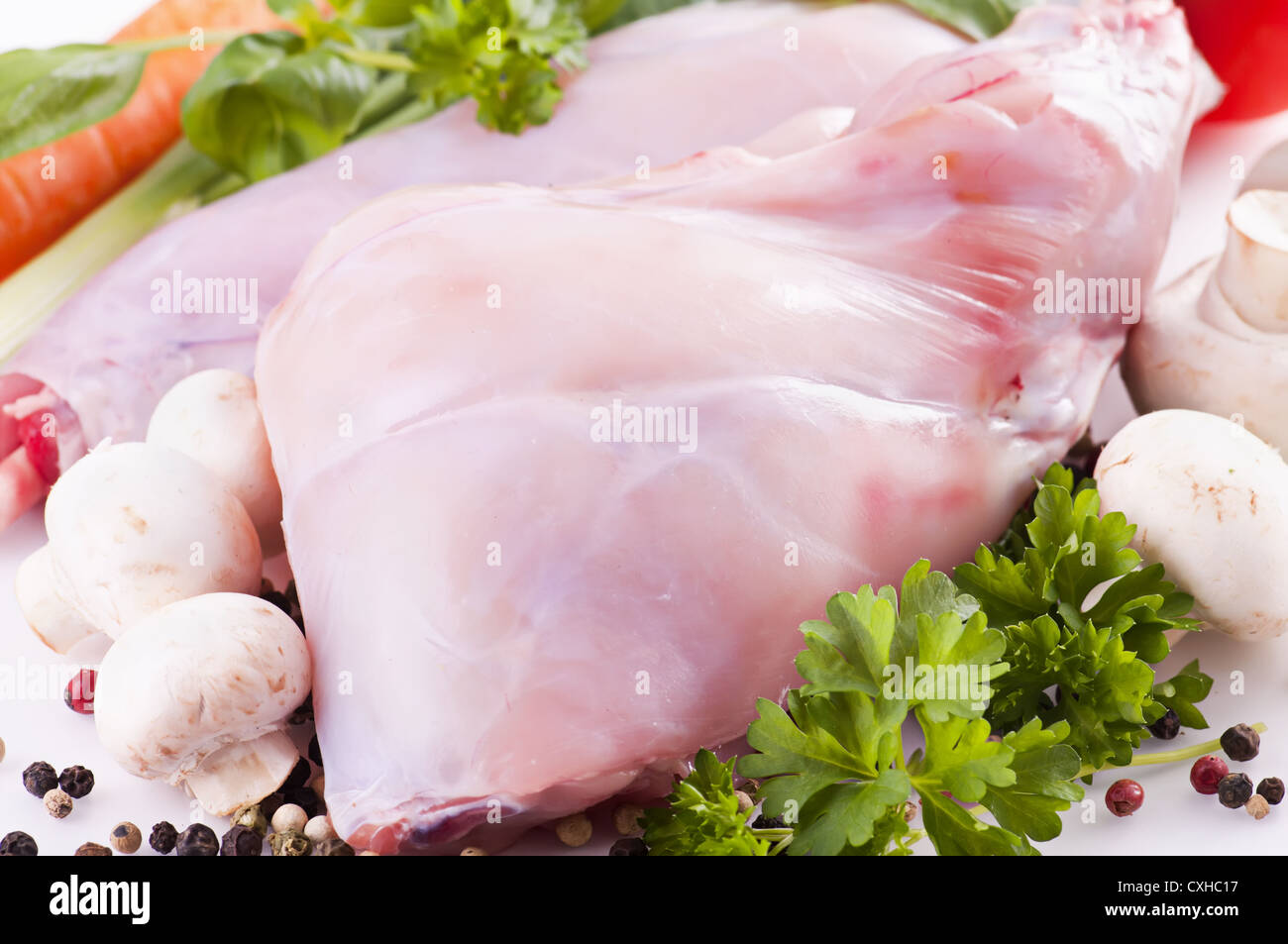 Roast rabbit with herb hi-res stock photography and images - Alamy