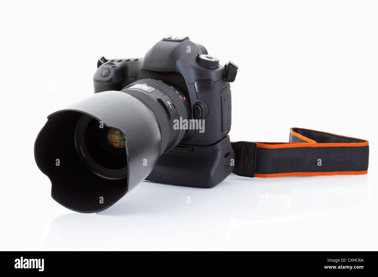Digital DSLR camera on white background Stock Photo - Alamy
