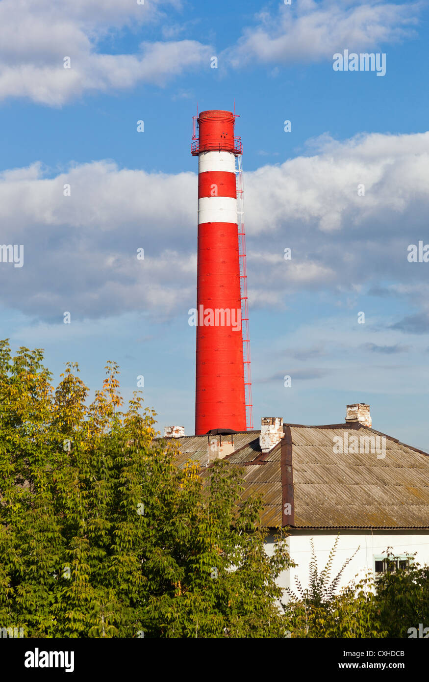 Industrial Tall Brick Chimney Against High Resolution Stock Photography ...