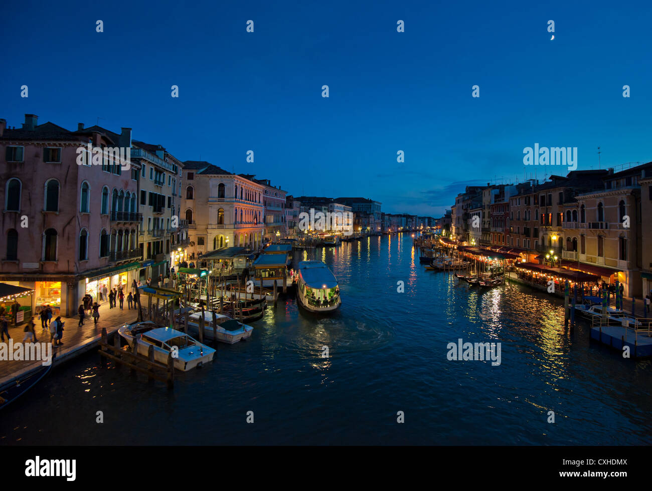 Grand Canal at night, Venice, italy Stock Photo - Alamy