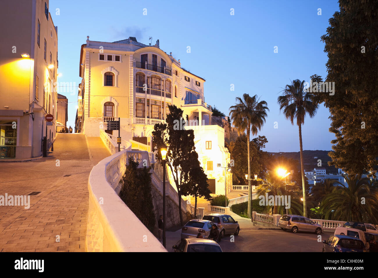 Spain, Menorca, Mahon, Classicism in old town Stock Photo - Alamy