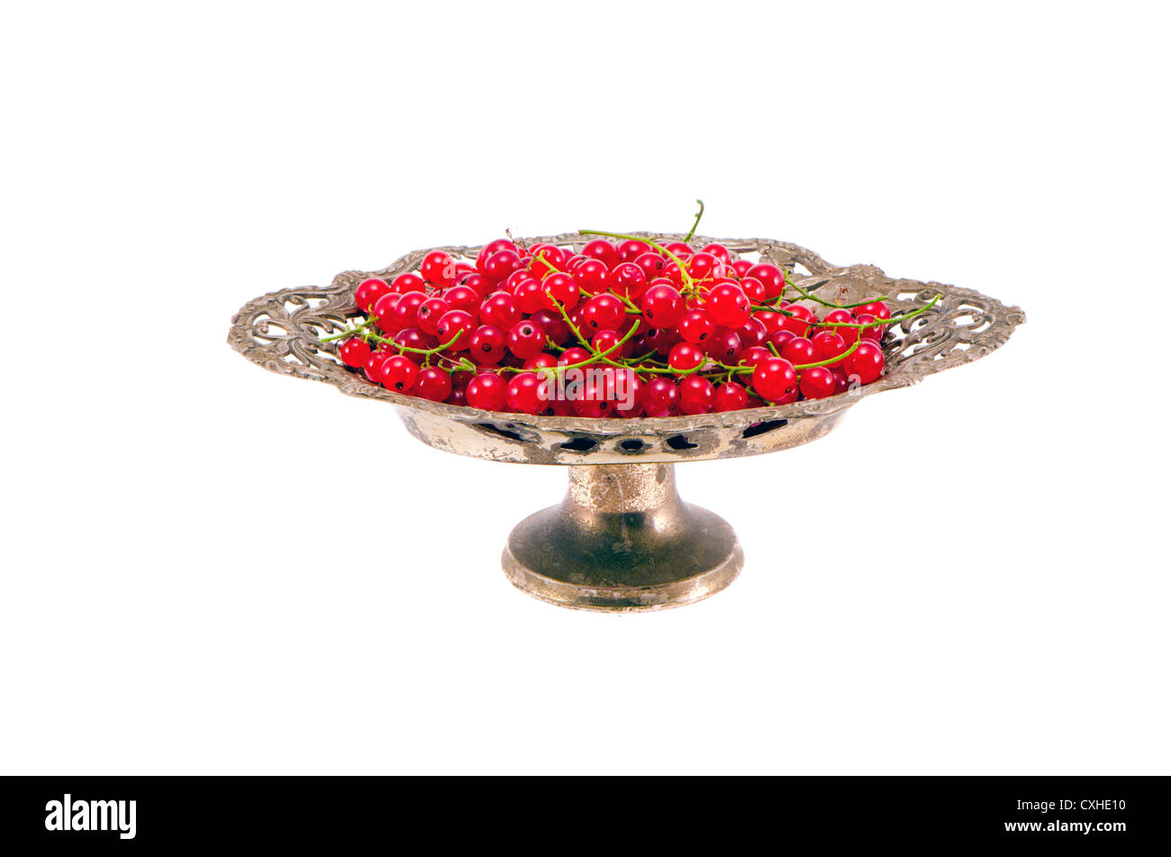 red currant berry in ancient metal vase Stock Photo - Alamy