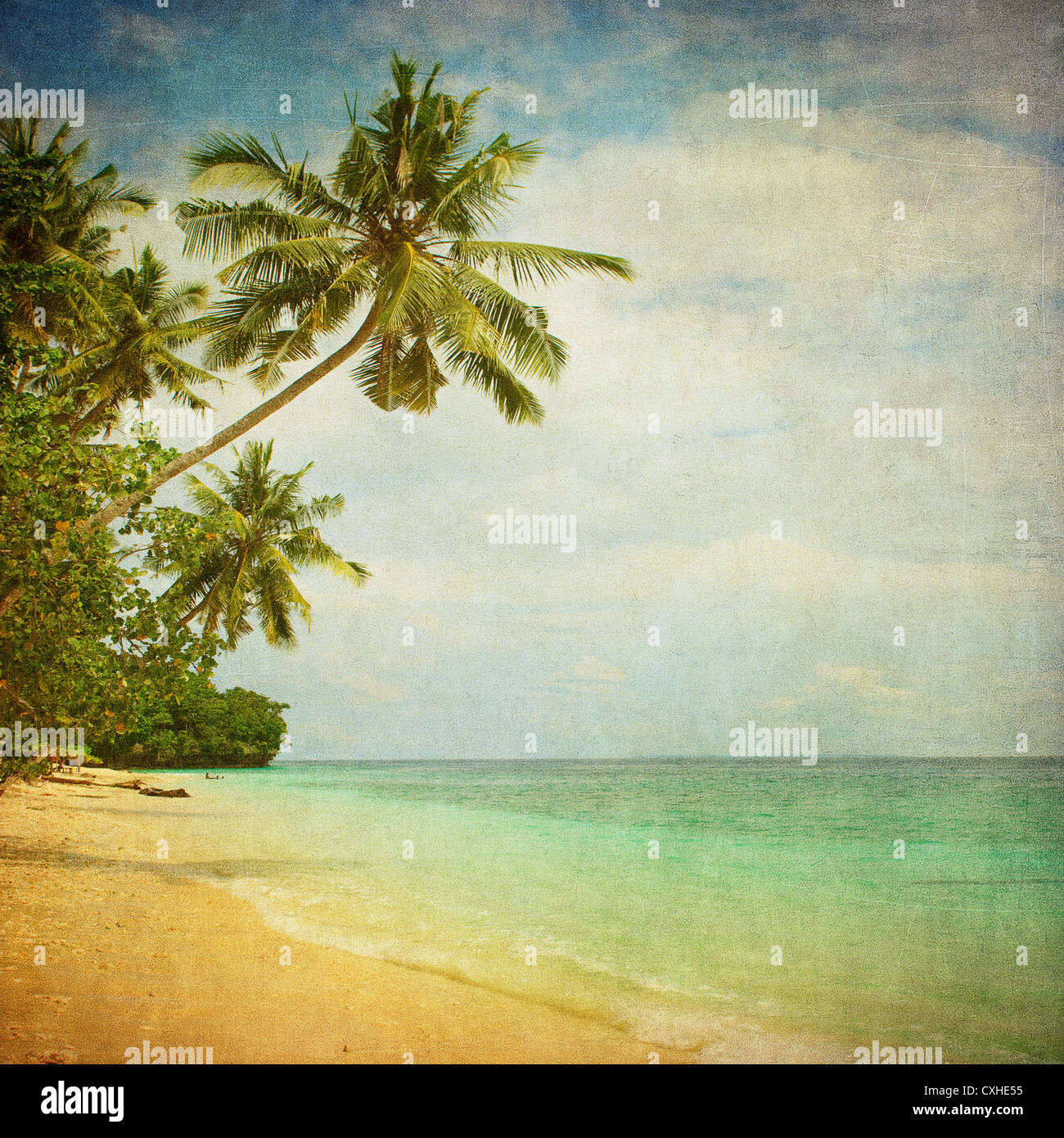grunge image of tropical beach Stock Photo - Alamy