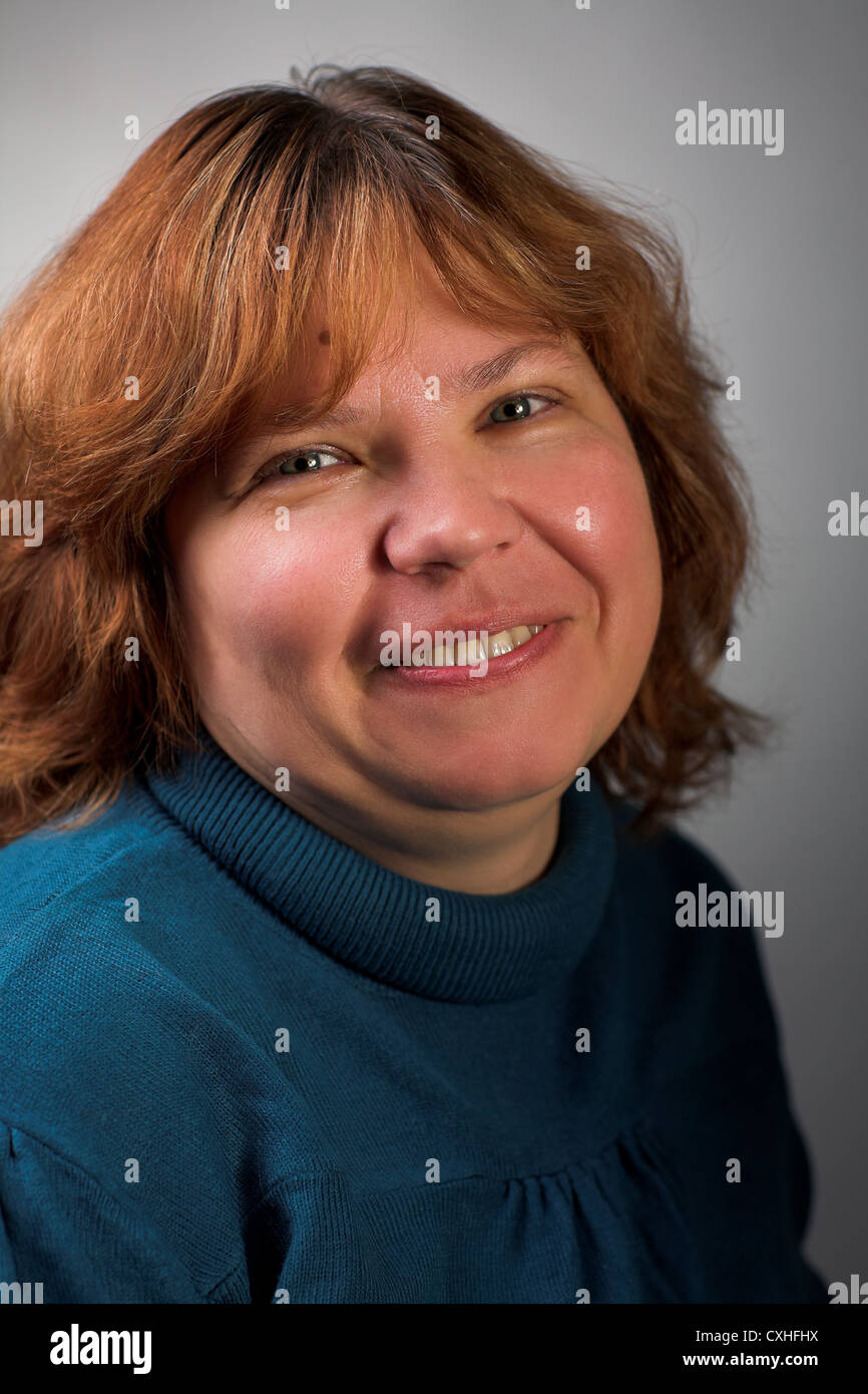 smiling fat woman Stock Photo - Alamy