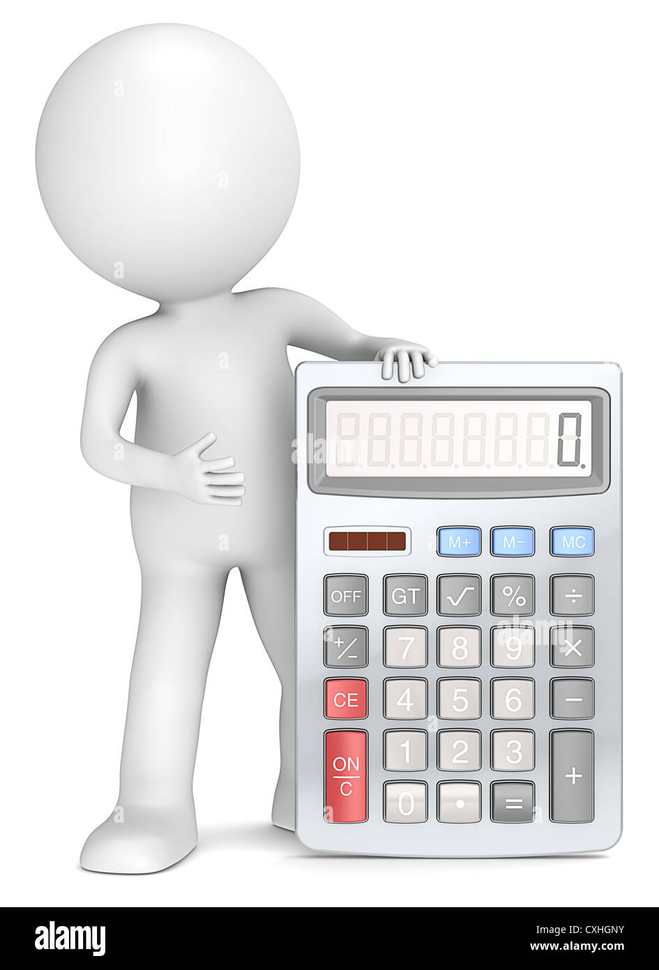 Accounting. 3D little human character with a Calculator Stock Photo - Alamy