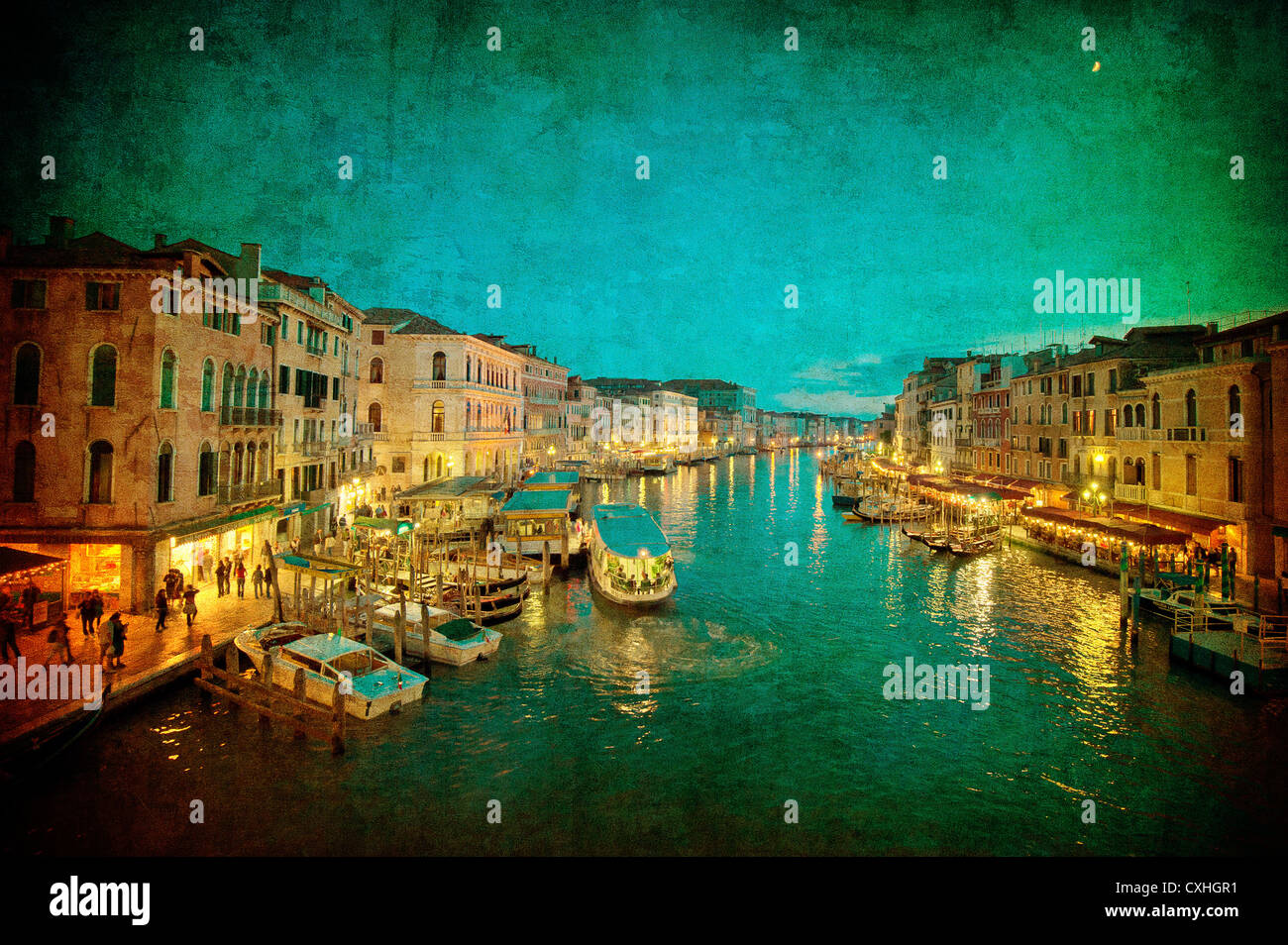 Vintage image of Grand Canal, Venice Stock Photo - Alamy