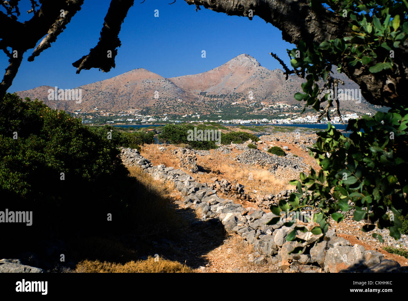 mount oxa from the kolokitha peninsula elounda aghios nikolaos crete ...