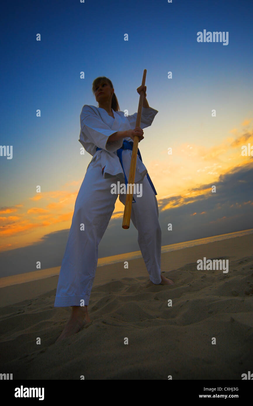 Karate training sunset hi-res stock photography and images - Alamy