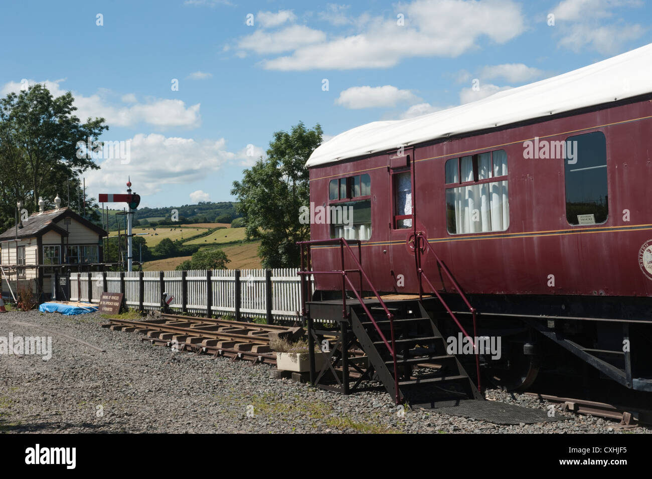 Siding at Titley Junction railway station Stock Photo - Alamy