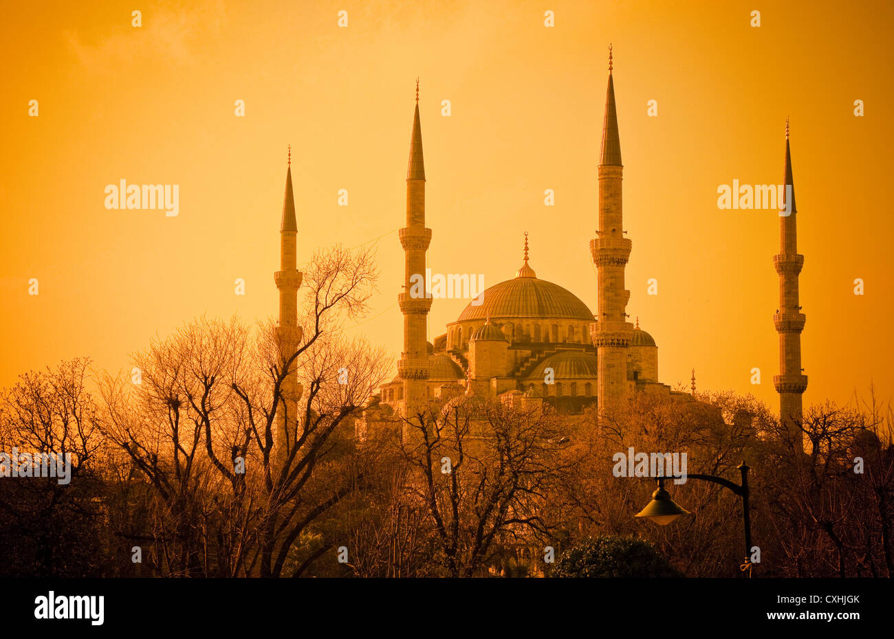 Blue Mosque at sunset, Istanbul Stock Photo - Alamy