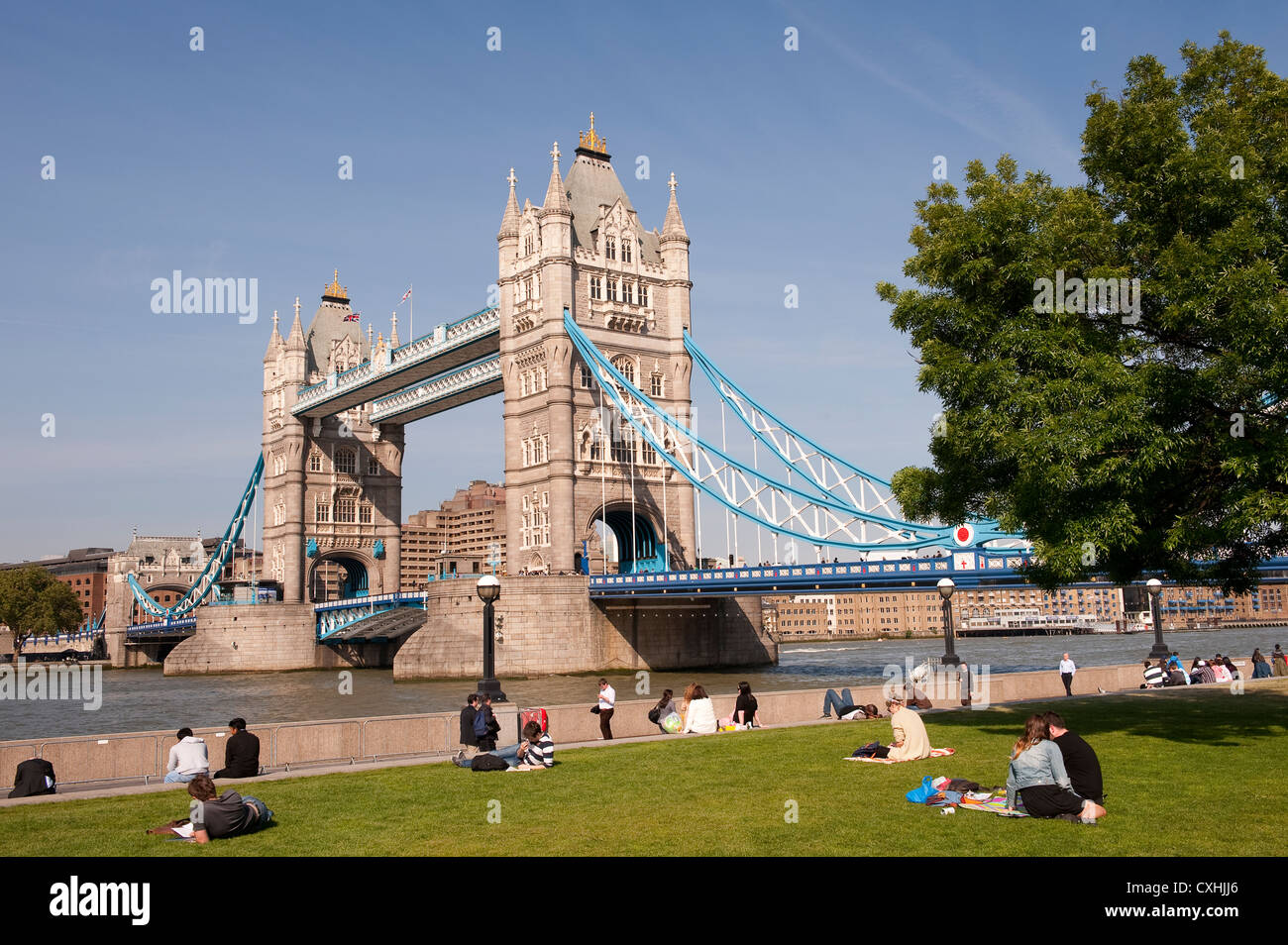 Tower Bridge (built 1886–1894) is a combined bascule and suspension ...