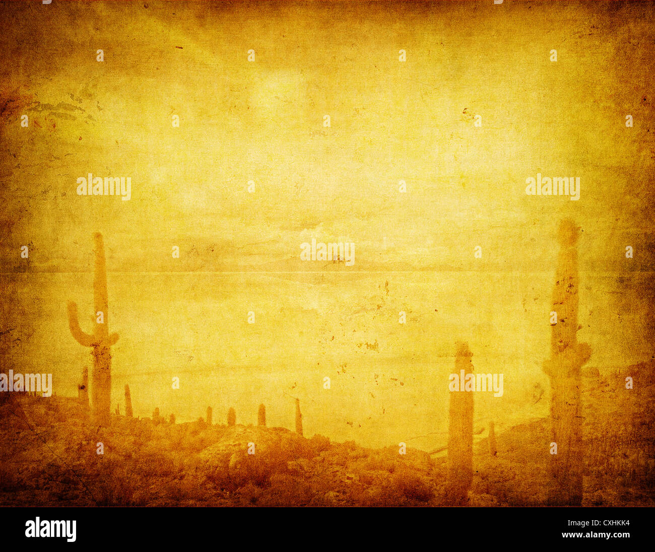 grunge background with wild west landscape Stock Photo - Alamy
