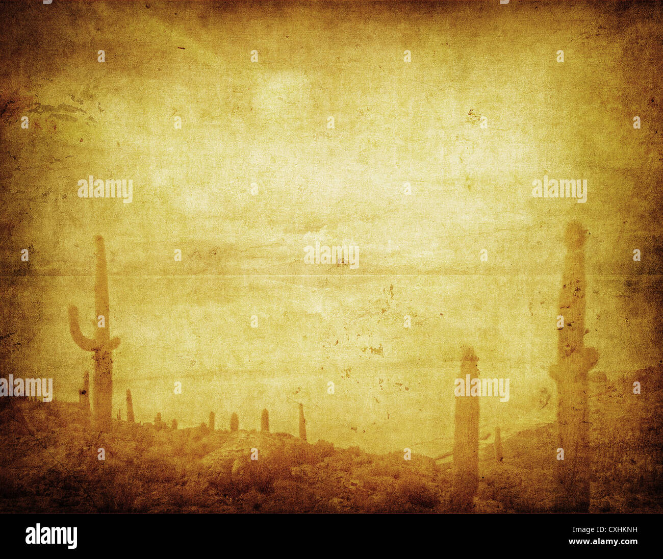 grunge background with wild west landscape Stock Photo - Alamy